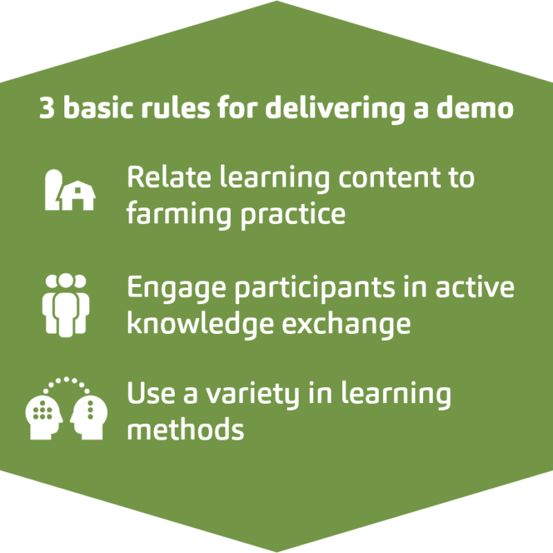 Tools for delivering a demo event – Trainingkit Farmdemo